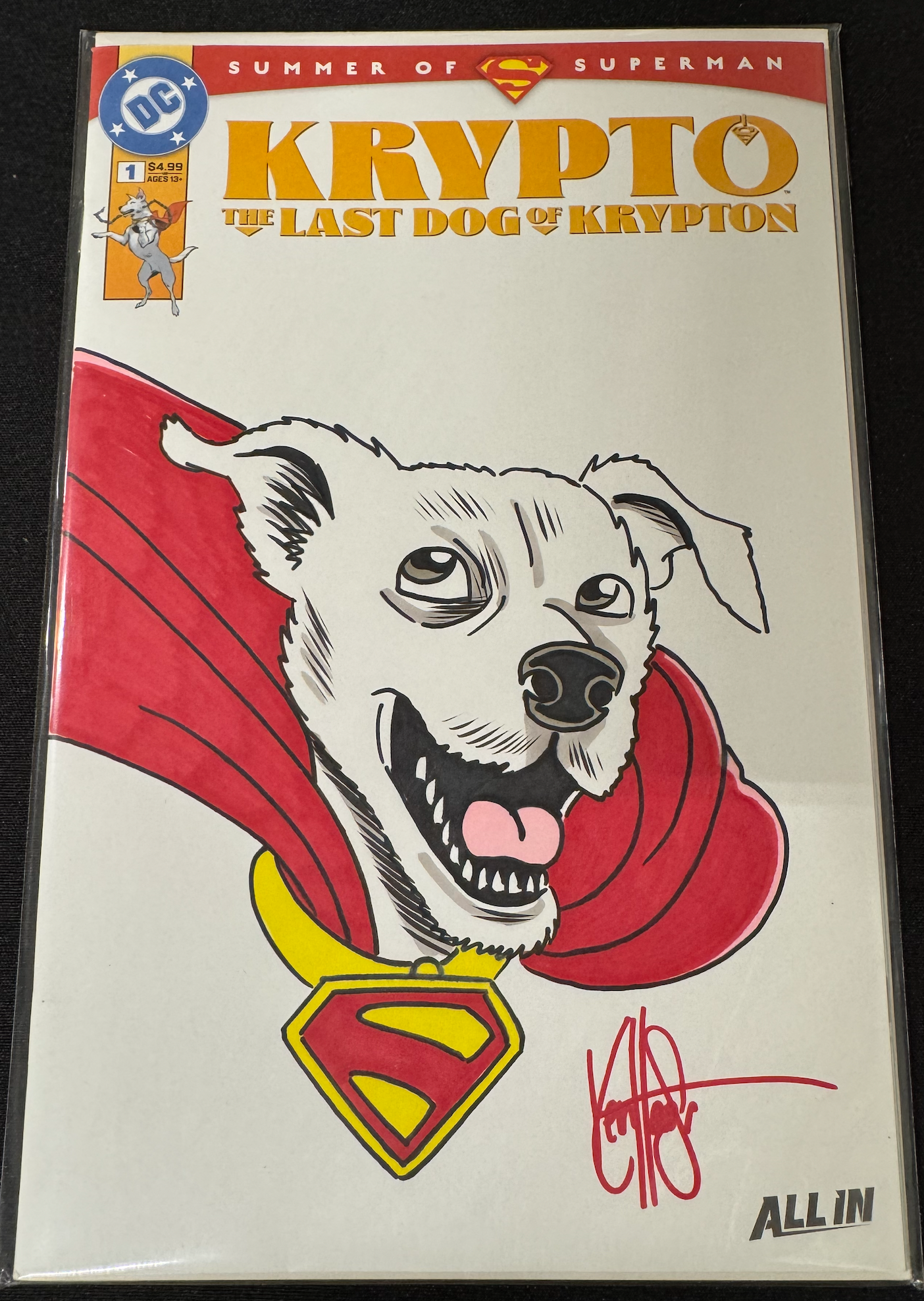 DF KRYPTO THE LAST DOG OF KRYPTON #1 BLANK VARIANT WITH KRYPTO SKETCH ...